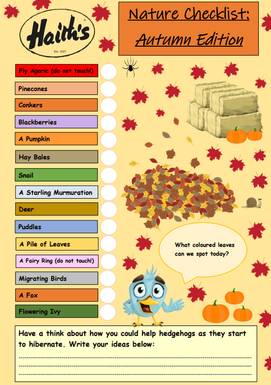 Free Nature Walk Checklists from Haith's | Download Today